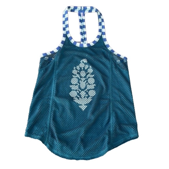 Free People | Tops | Nwot Fp Movement Net Overlay Tank Top Teal Size ...